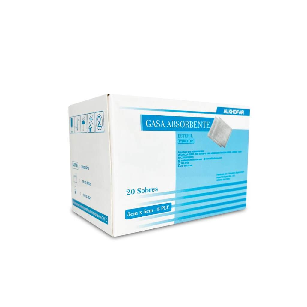 Gasa esteril 5cm x 5cm Caja x20und - Farmacenter