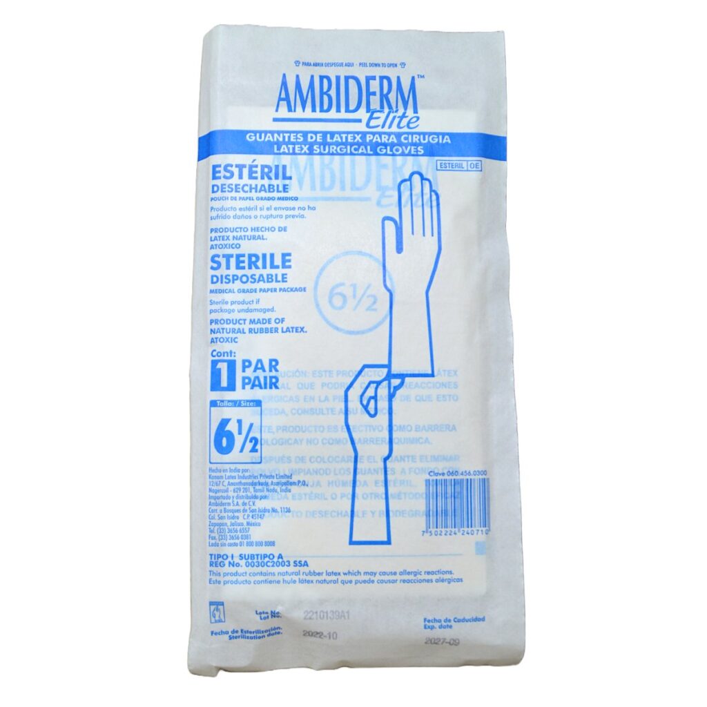 Guantes Quirurgicos Esteriles Talla N6.5 Caja x12und - Farmacenter