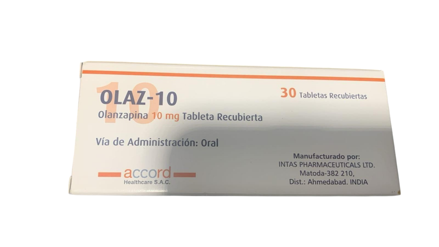 Olaz-10 olanzapina 10mg caja x 30 tab recubierta - Farmacenter