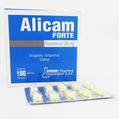 Alicam forte (Paracetamol 500mg) Tab - Caja x100un (B) - Farmacenter