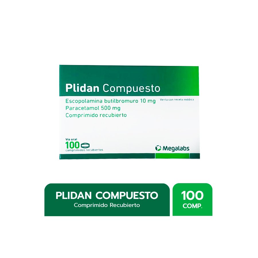 Plidan Compuesto (Escopalamina 10mg + Paracetamol 500mg) Tab - Caja ...