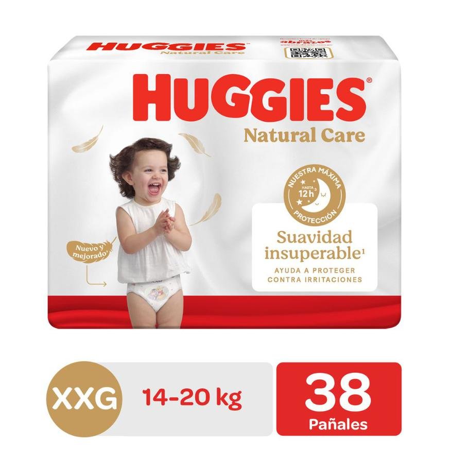 Huggies Pañal Natural Care XXG - Paquete x38un (B) - Farmacenter