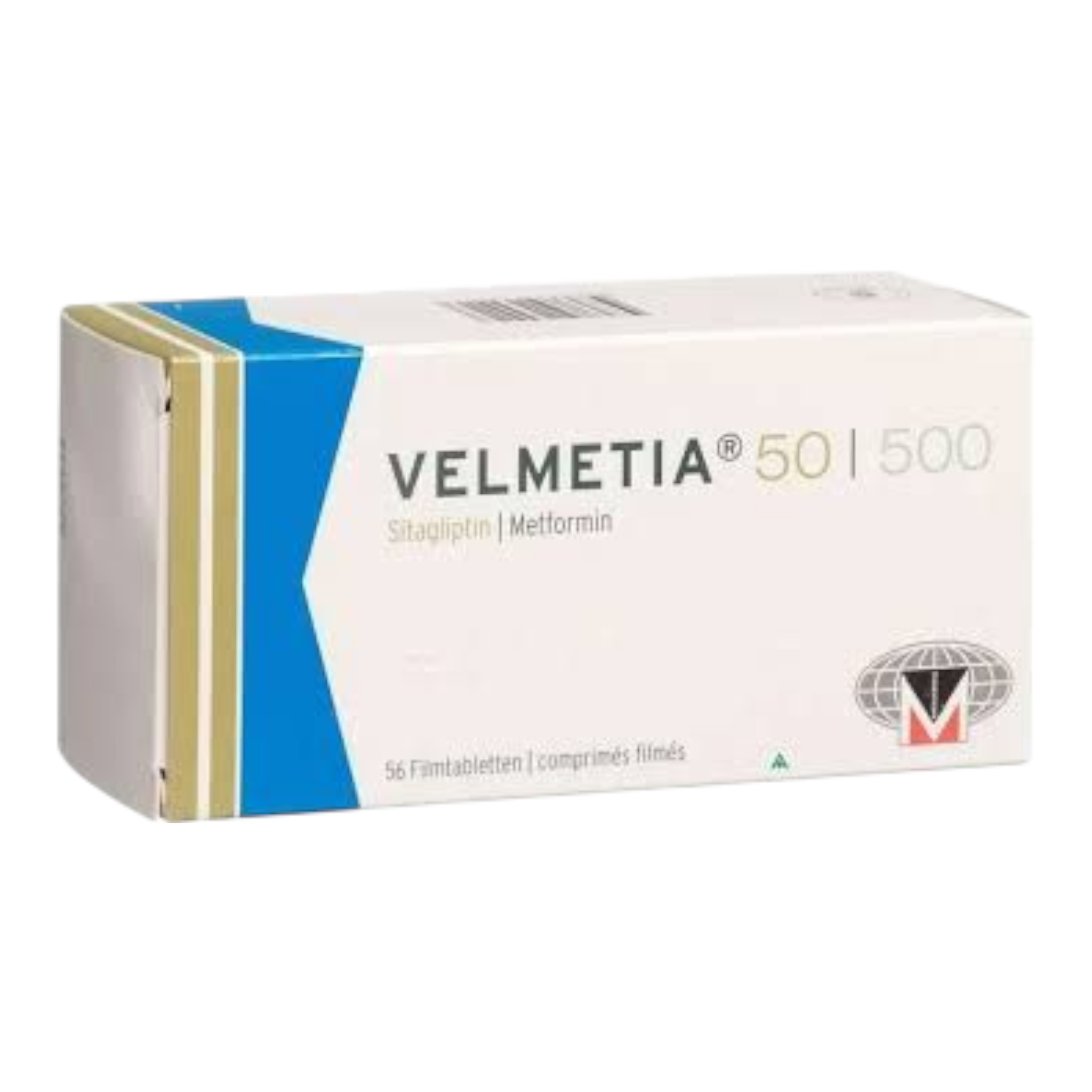 Velmetia 50/1000 Metformina + sitagliptina caja x 14 unid - Farmacenter