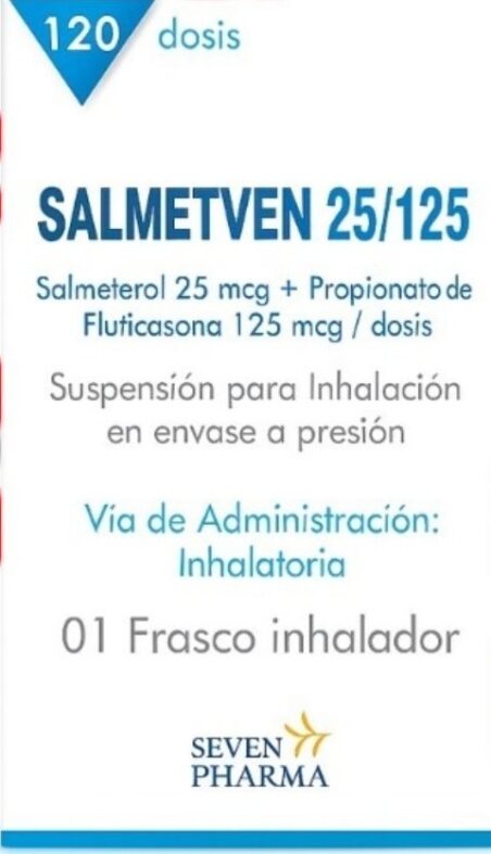 Salmeterol + fluticasona 25/125(Salmetven) inhalador 120 dosis ...