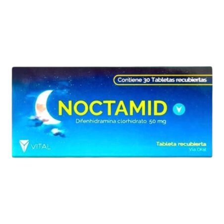Noctamid 50mg (difenhidramina) - Caja x 30 tab Recubiertas. - Farmacenter